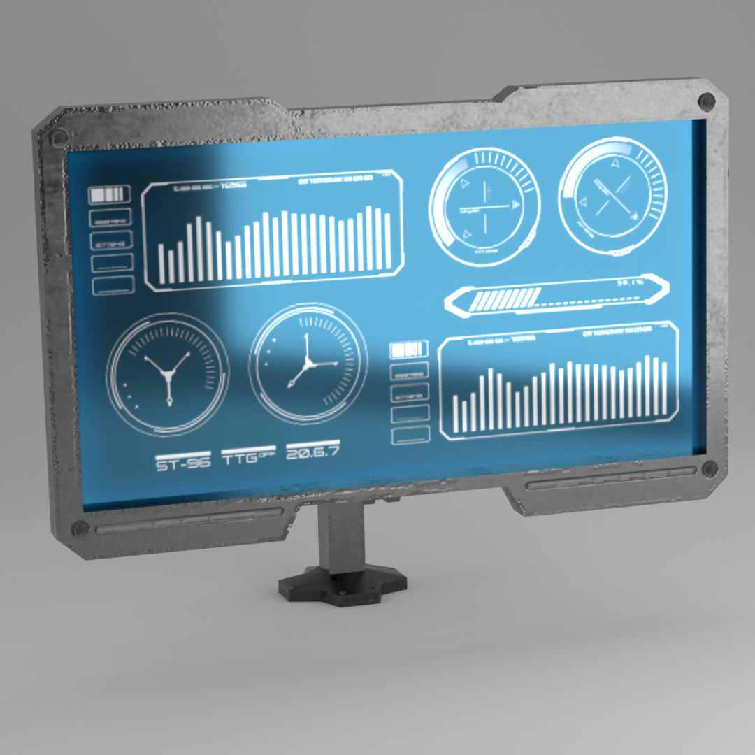 Scifi Monitor Display Device | Monitors models | BlenderKit