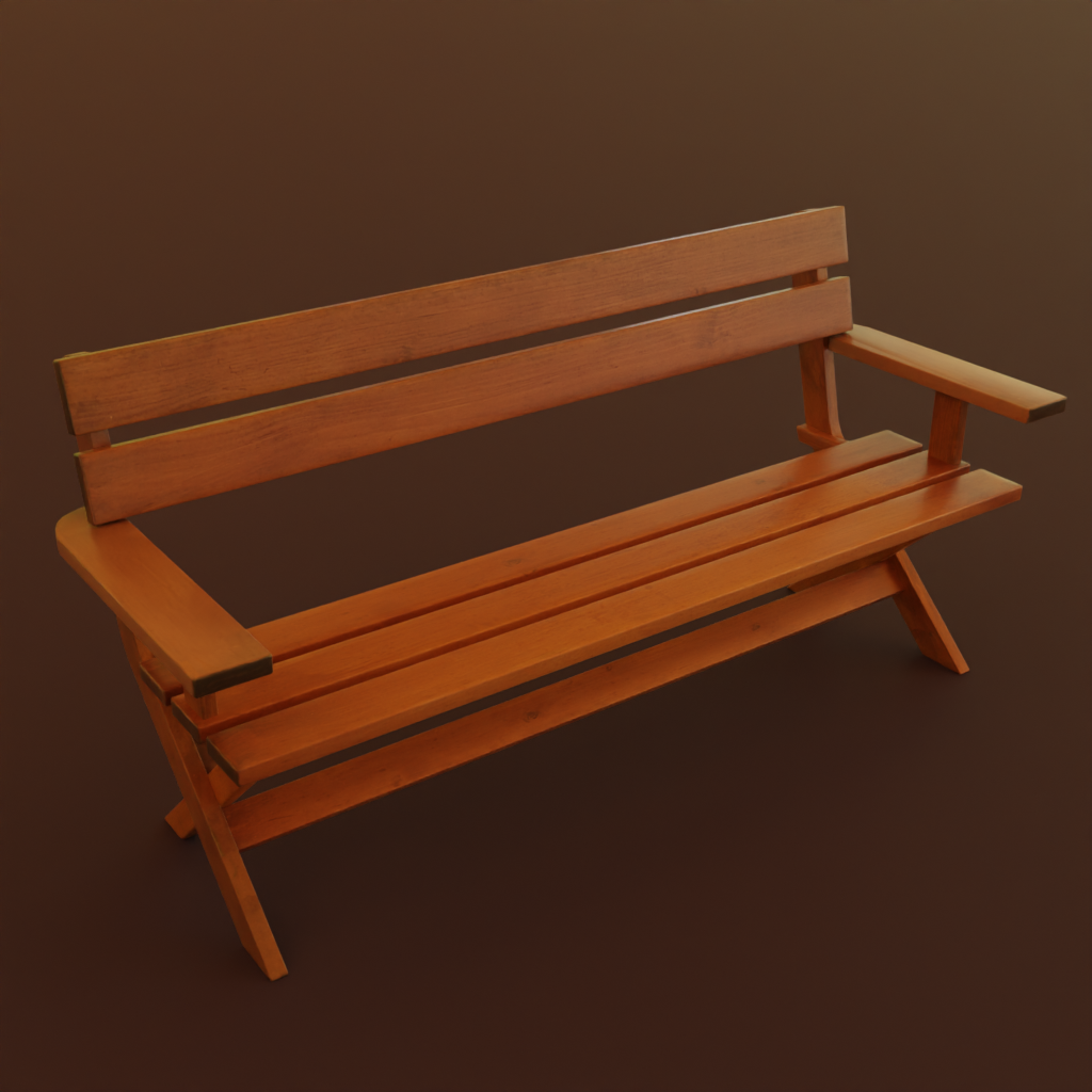 3 Seater Bench | FREE Outdoor Furniture models | BlenderKit