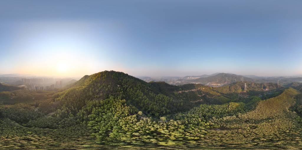 Green tree mountain cloud bluesky | Nature HDRis | BlenderKit