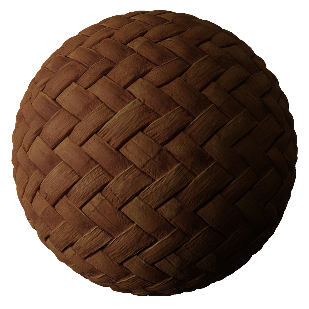 Basket Weave Brown Bamboo | FREE fabric materials | BlenderKit