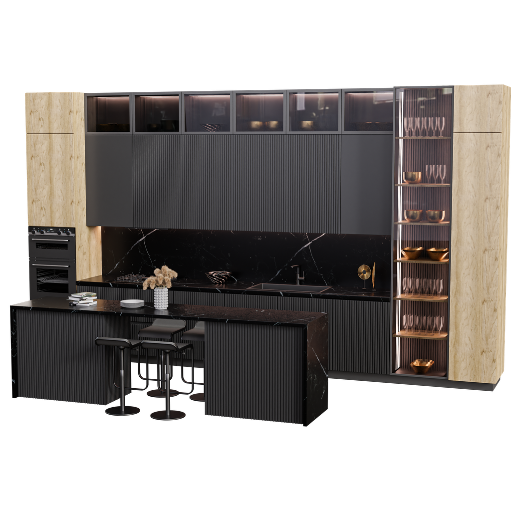 Modern kitchen set | Kitchen Sets models | BlenderKit