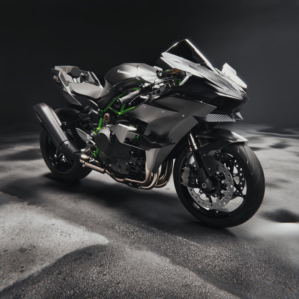 Kawasaki H2R motorcycle | Modern Motocycles models | BlenderKit