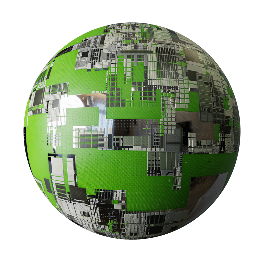 Computer Chip Green | FREE tech materials | BlenderKit