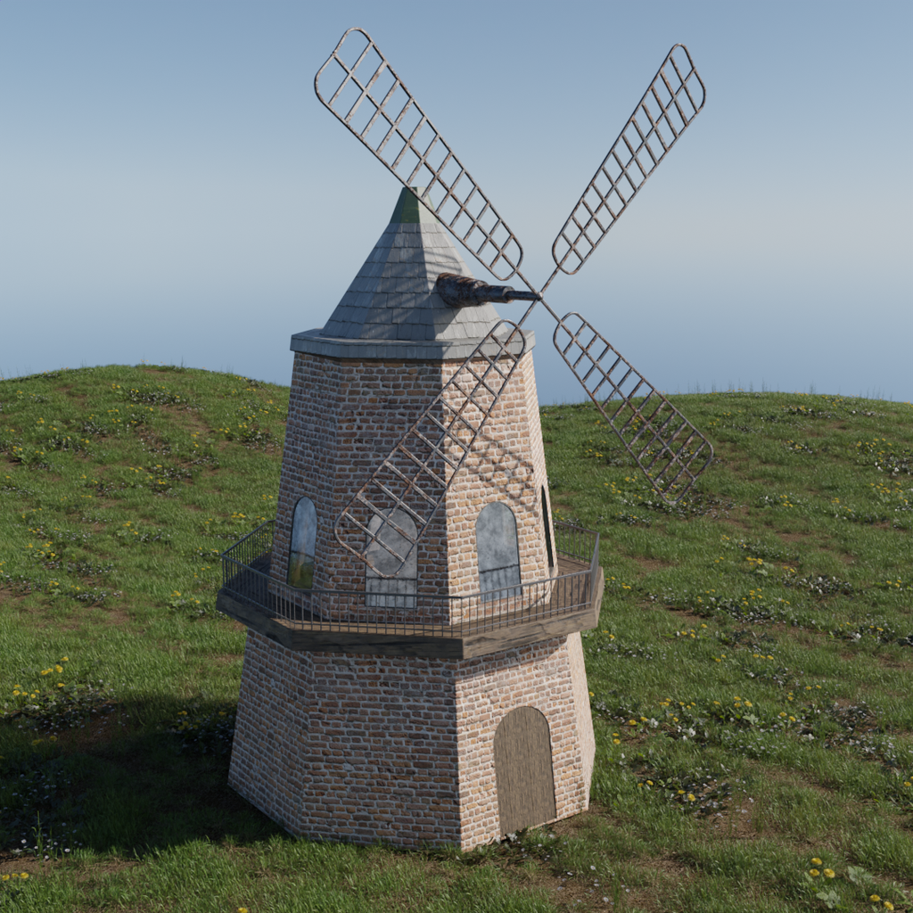 Old Dutch Windmill | FREE Historic Buildings models | BlenderKit