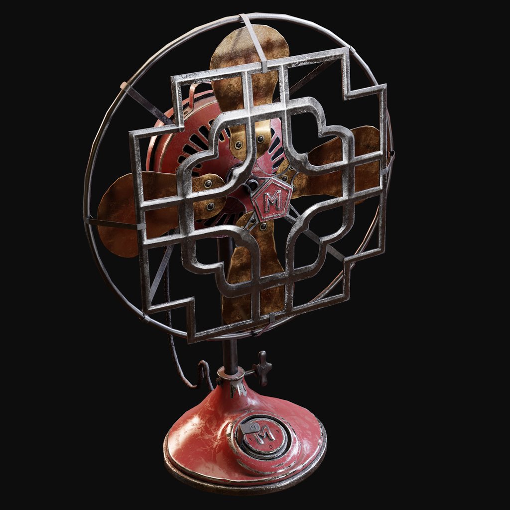 Deco 1930s Desk Fan | Home Appliances models | BlenderKit