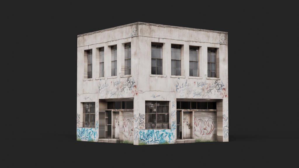 Concrete Building | Lowpoly | FREE Buildings models | BlenderKit