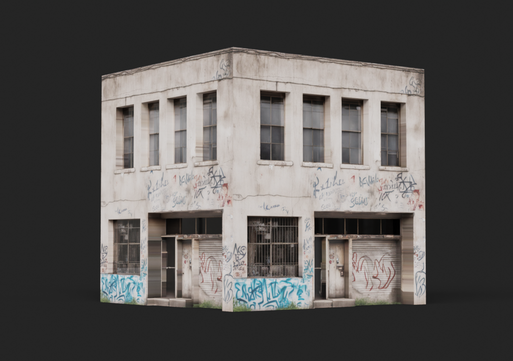BlenderKit | Download the FREE Concrete Building | Lowpoly model