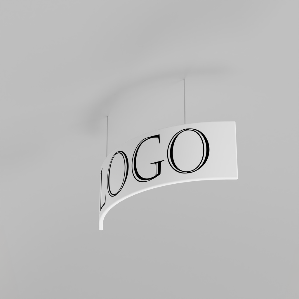 Curved Tradeshow Hanging Sign | Shopping / Retail models | BlenderKit