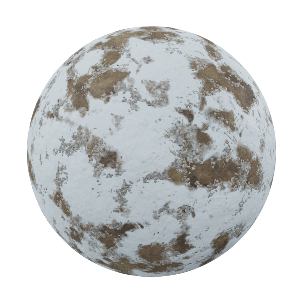 Muddy snow with pebbles | FREE floor materials | BlenderKit