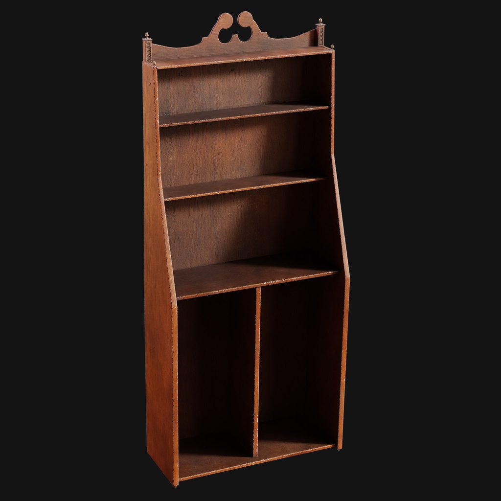 Vintage Wooden Step-Back Shelf | Shelves models | BlenderKit