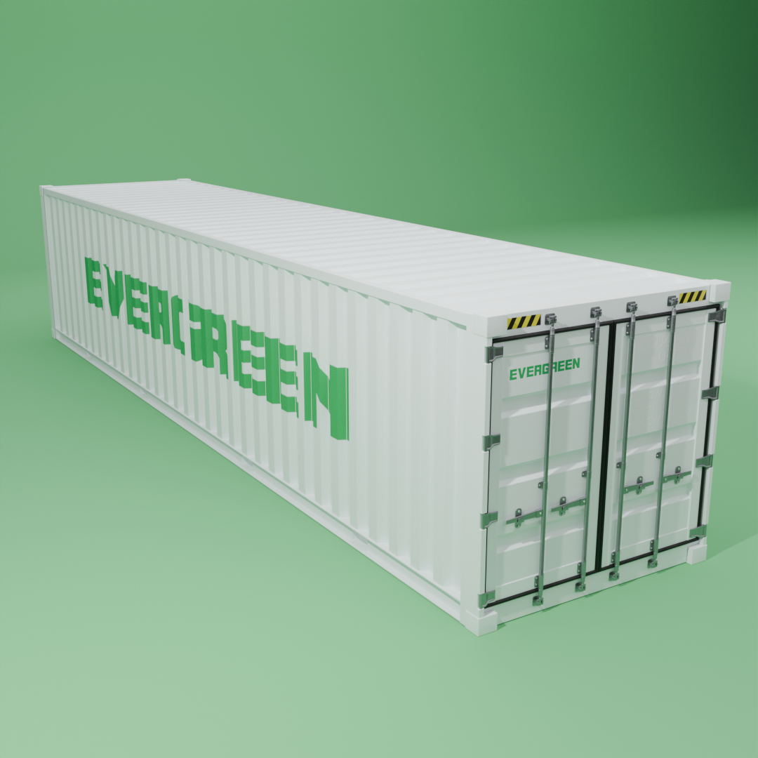 Cargo Container Evergreen Large white | Containers models | BlenderKit