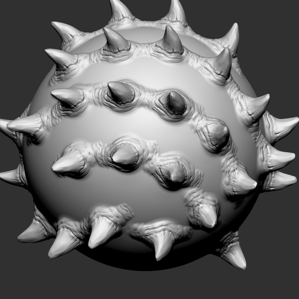 NS Creature curve spike flesh | Spikes brushes | BlenderKit