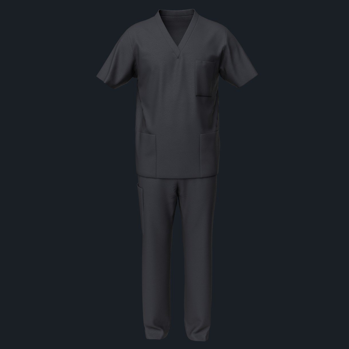 Black Medical Scrubs | Man Clothing models | BlenderKit