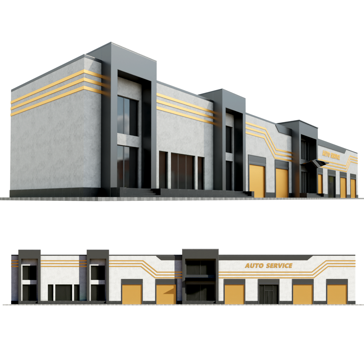 AutoService | FREE Commercial Buildings models | BlenderKit