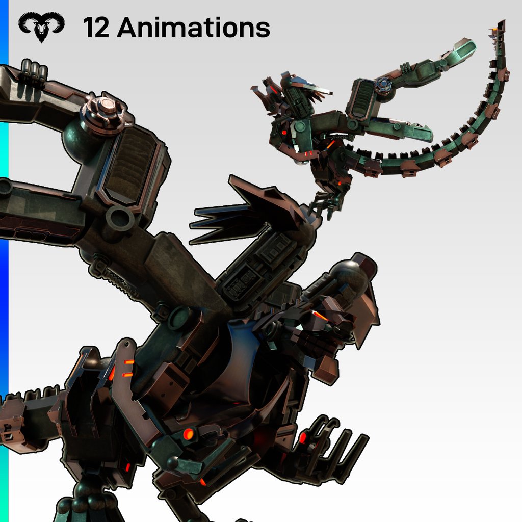 Dragon Sci-FI Animated | Robots Characters models | BlenderKit