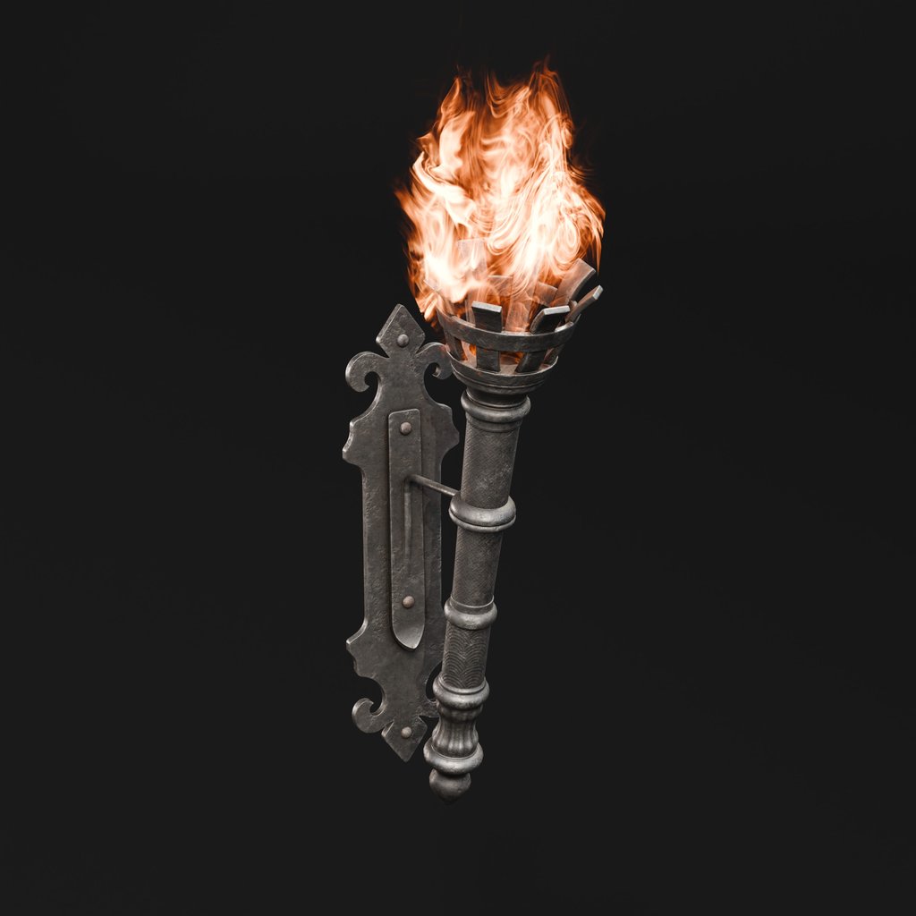 Medieval Torch/Sconce | Facades models | BlenderKit