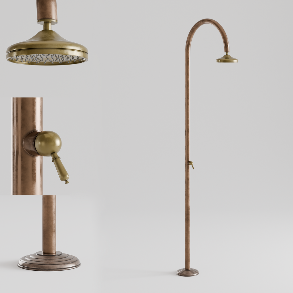 Vintage Metal Shower | Shower models | BlenderKit