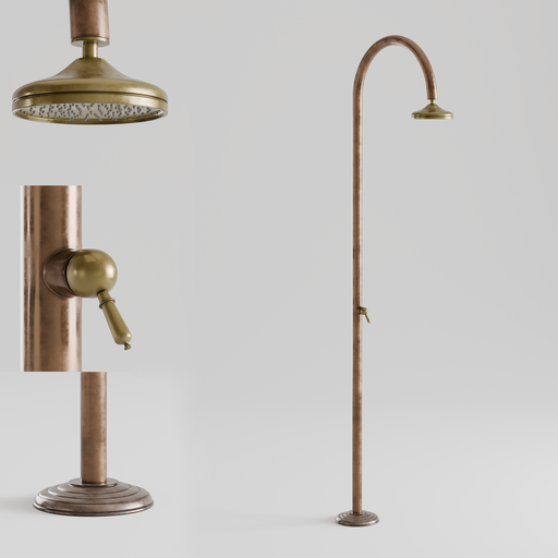 Vintage Metal Shower | Shower models | BlenderKit
