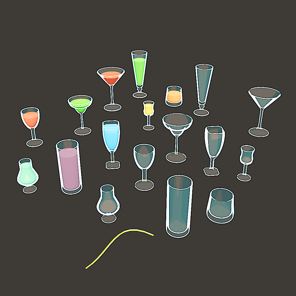 DrinkCocktail-Cartoon Style | Beverages models | BlenderKit