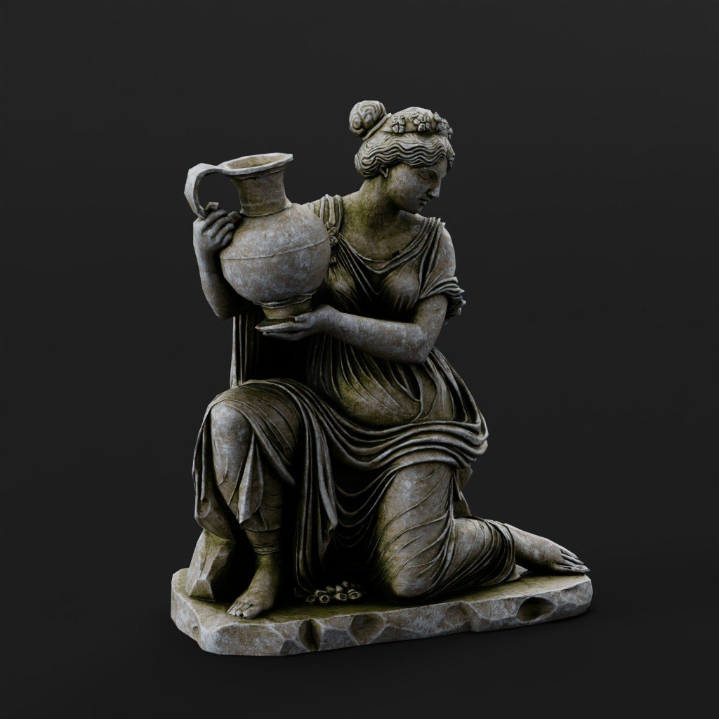Greek Statue Urn | Molding / Carving models | BlenderKit