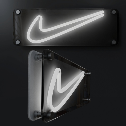 Neon glass sign | Wall Light models | BlenderKit