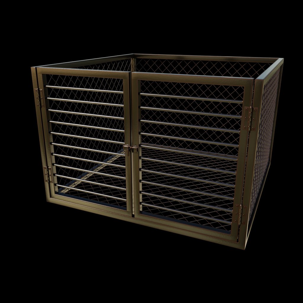 Grid / Wire Mesh Box With Doors | FREE Containers models | BlenderKit