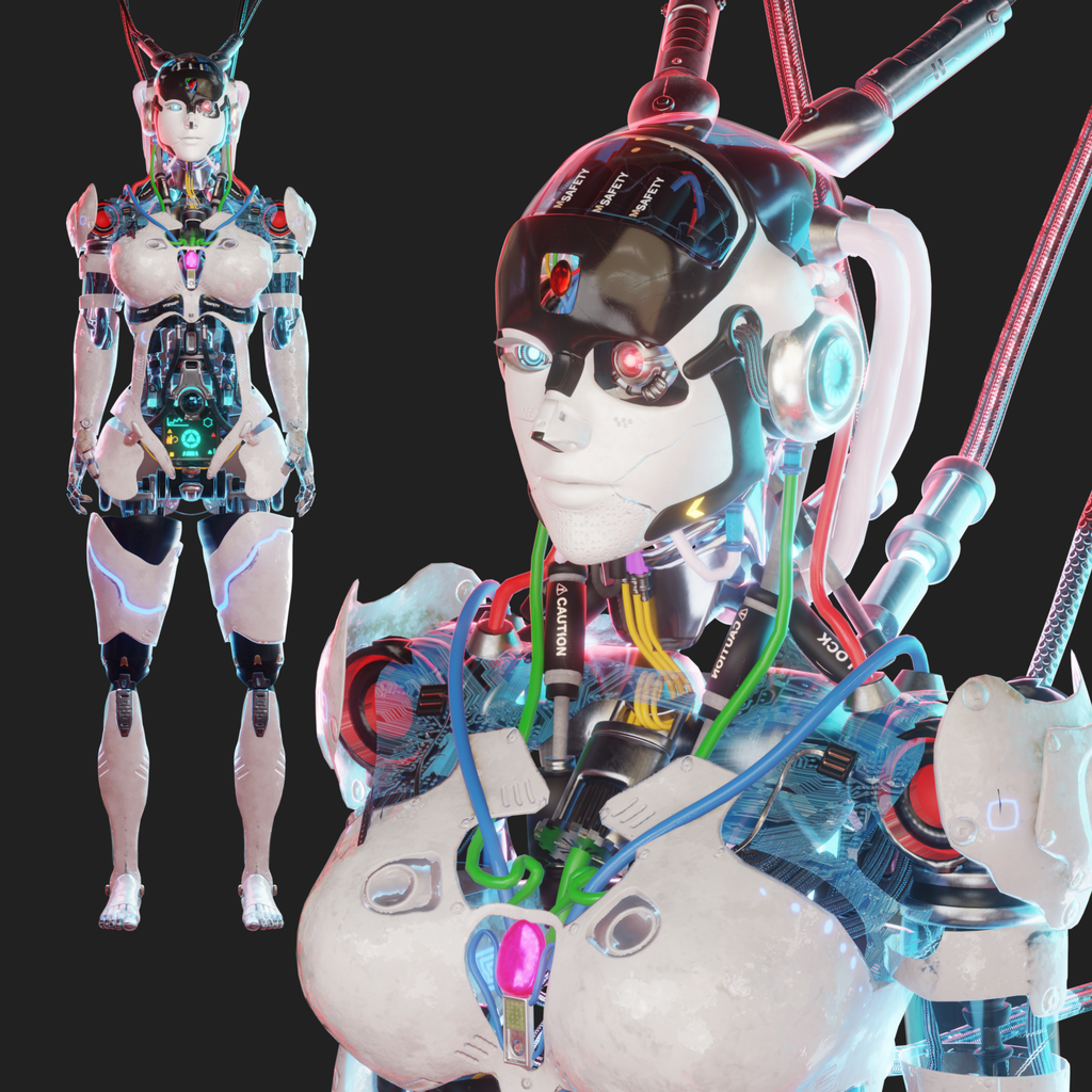 Female Robot | Robots Characters models | BlenderKit
