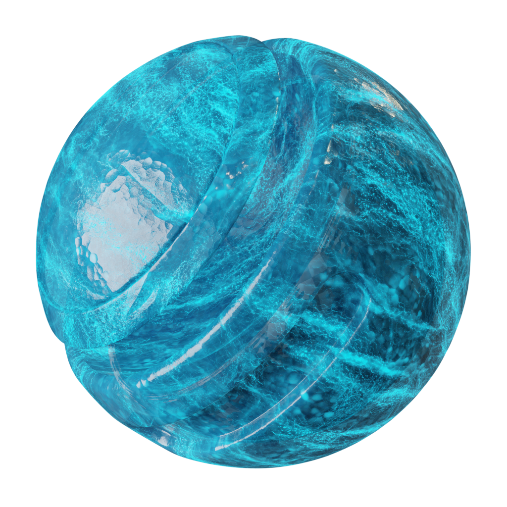 Crystal blue glass | FREE glass materials | BlenderKit