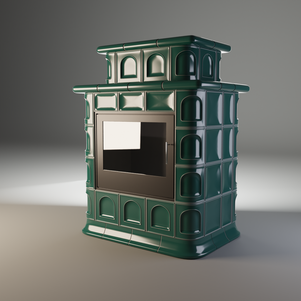 Tiled Fireplace | Interior Design models | BlenderKit