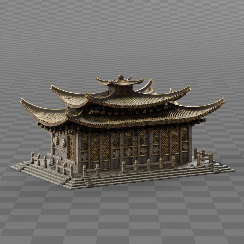 Classical Medieval Asian Building | Historic Buildings models | BlenderKit