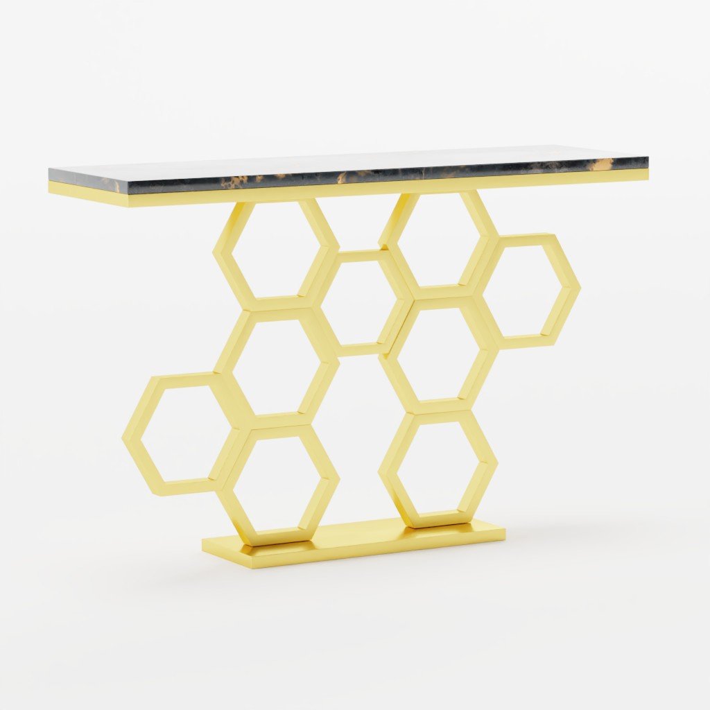 Honeycomb Motif Console Table | Consoles models | BlenderKit