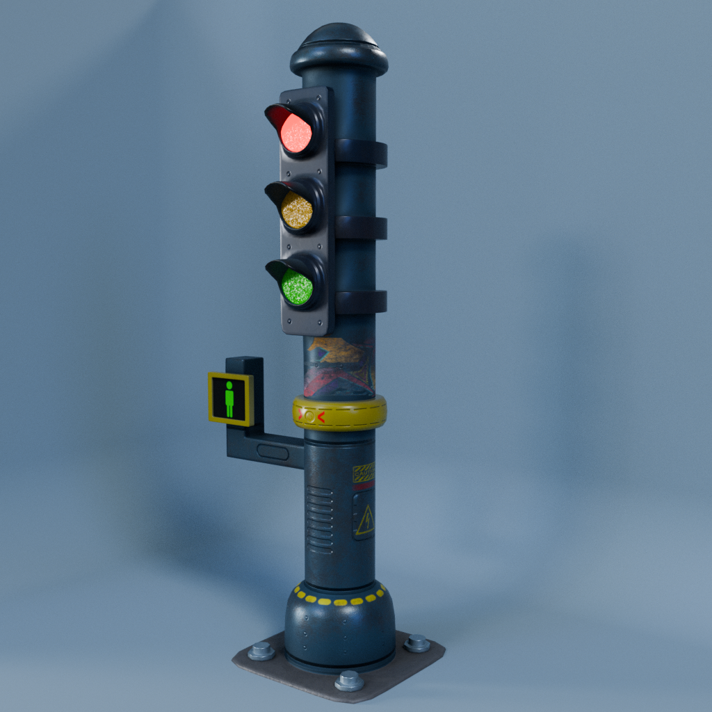 Traffic Light | FREE Urban Environment models | BlenderKit
