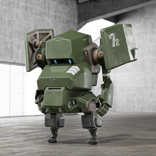 Metallic Cubic Robot Cute | 3D Robot models | BlenderKit