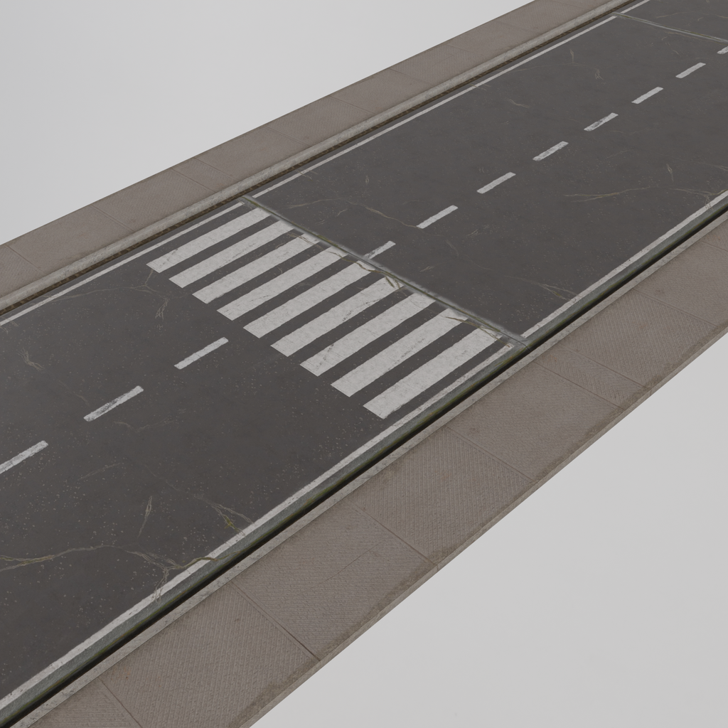 Street and SideWalk with curves | Exterior Elements models | BlenderKit