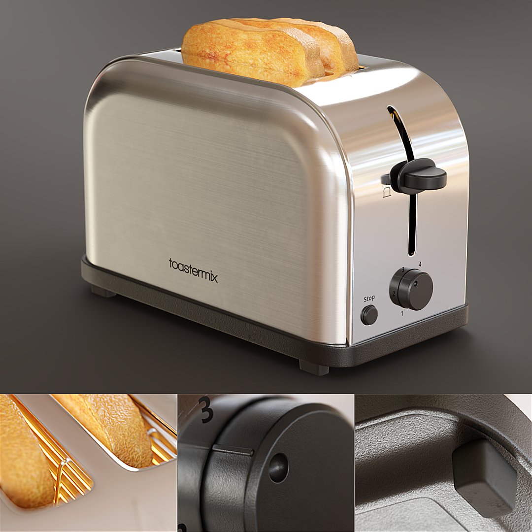 Toaster | 3D Kitchen Appliance models | BlenderKit