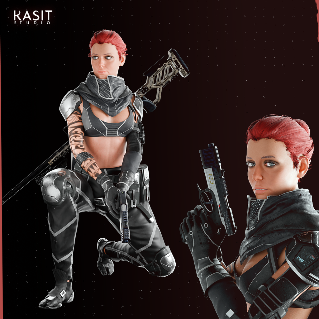 Woman Red Hair Riged | Women models | BlenderKit