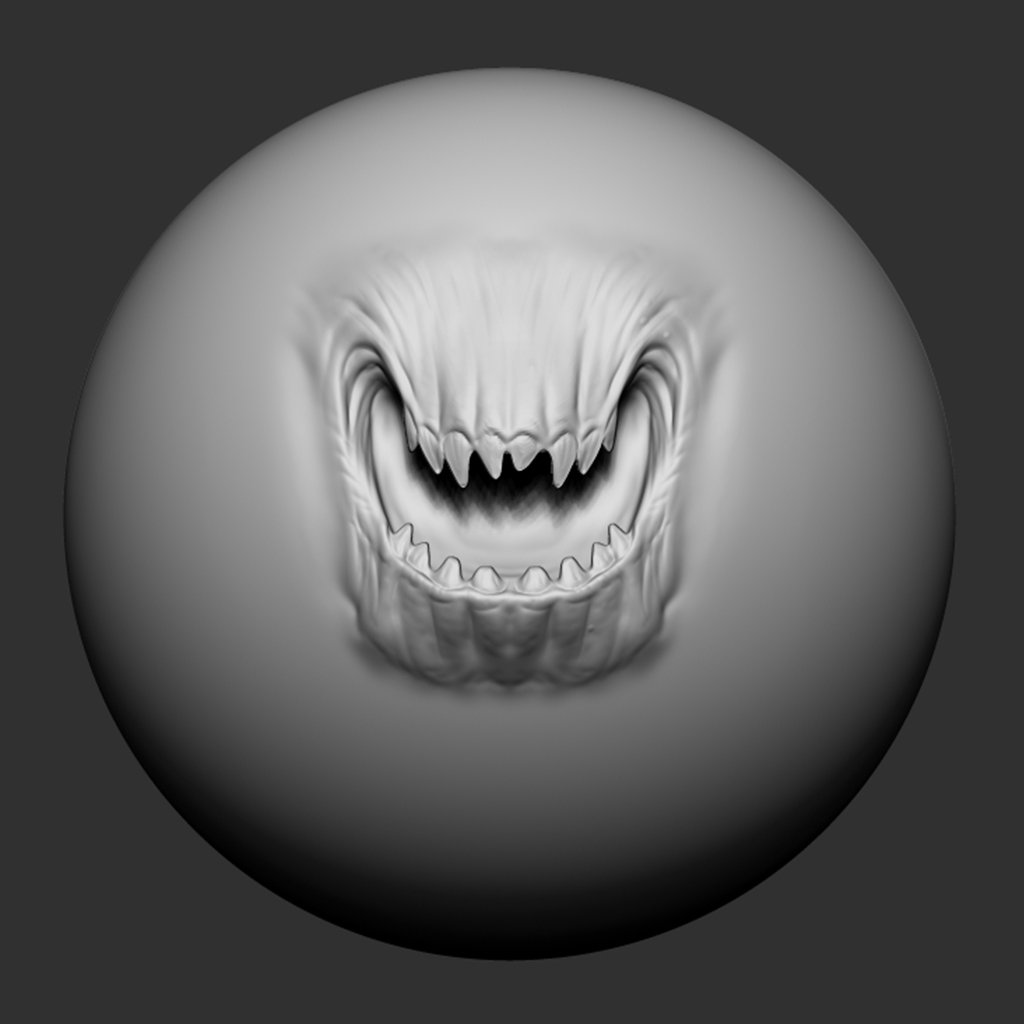 NS Creature mouth smiling scary | Face / Head brushes | BlenderKit