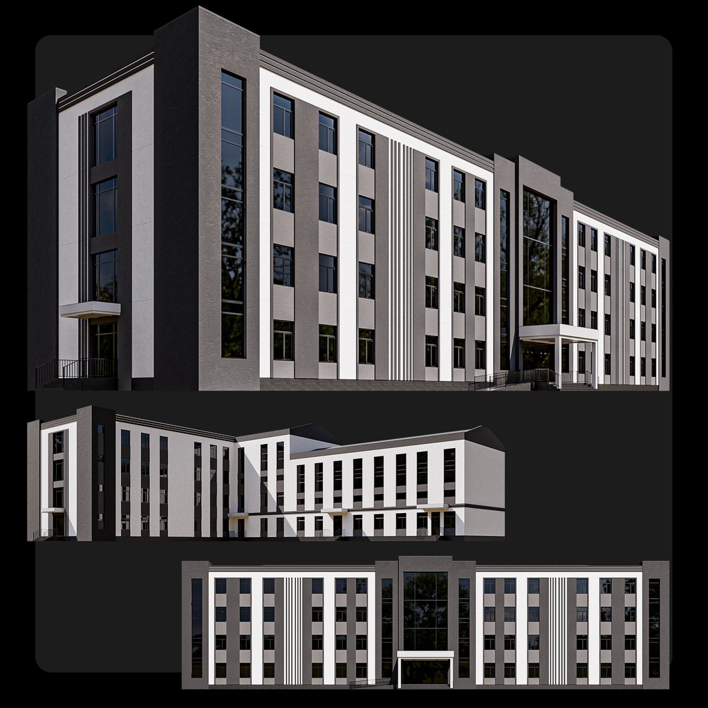 High School Building | Commercial Buildings models | BlenderKit
