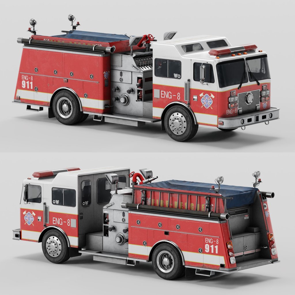 BlenderKit | Download the Fire Truck model