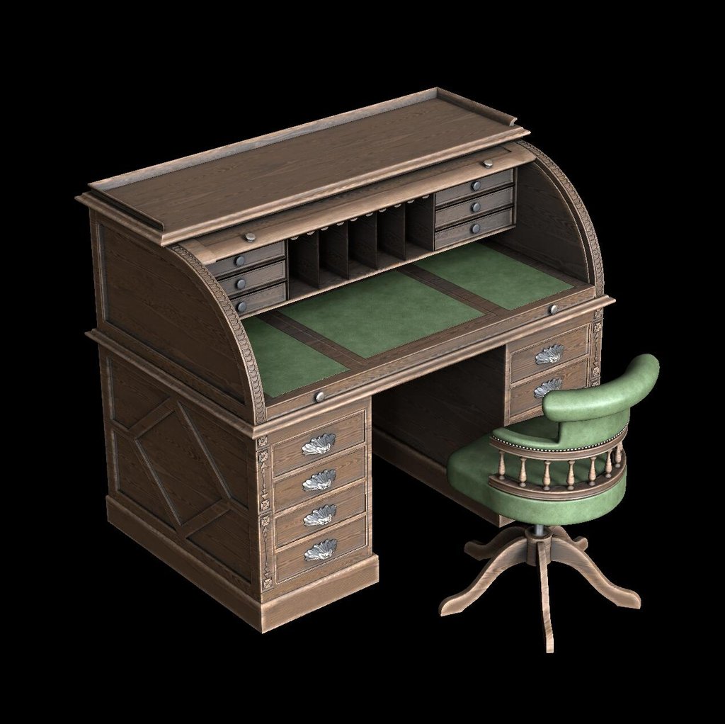 Old Office Desk | FREE Desks models | BlenderKit