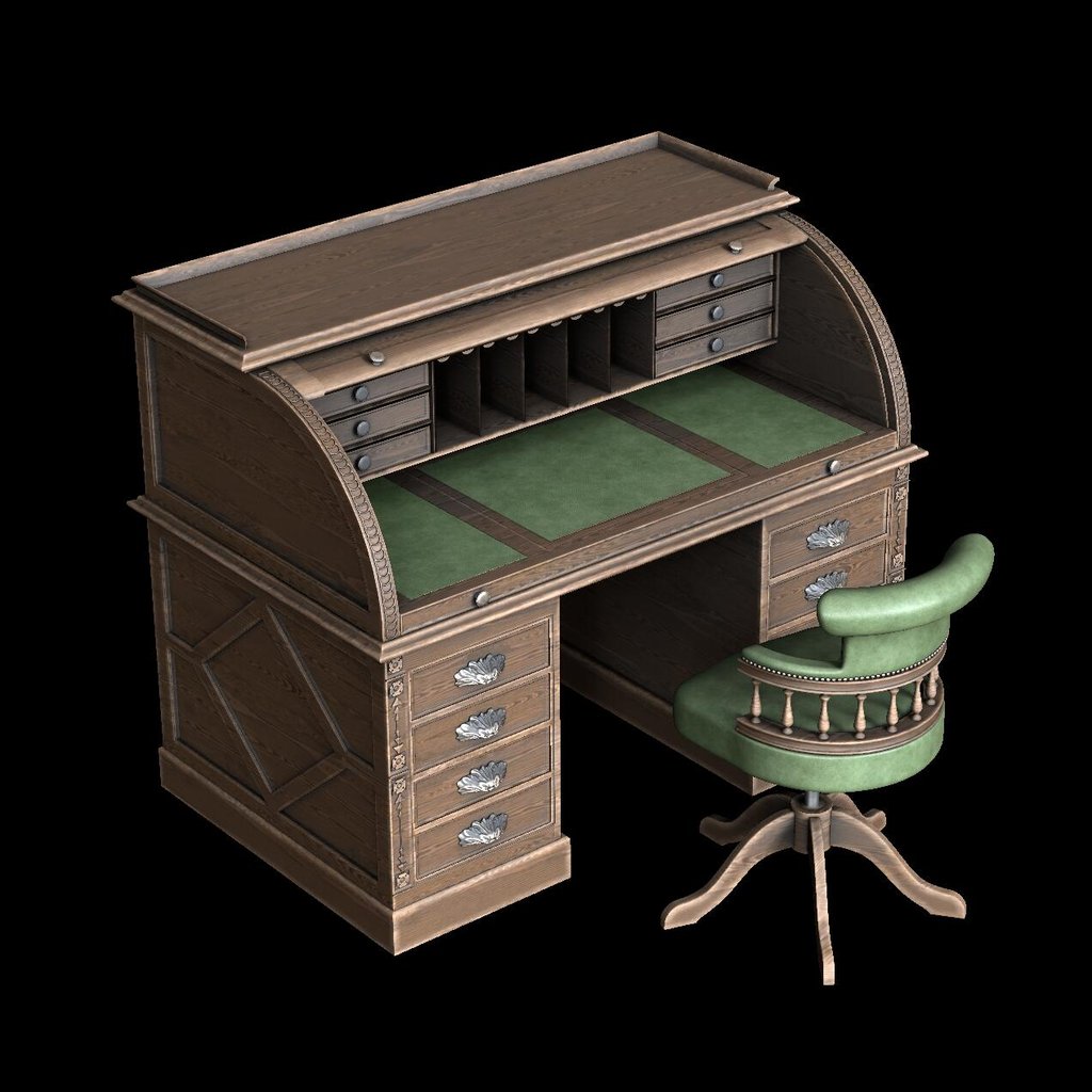 Old office desk | Desks models | BlenderKit