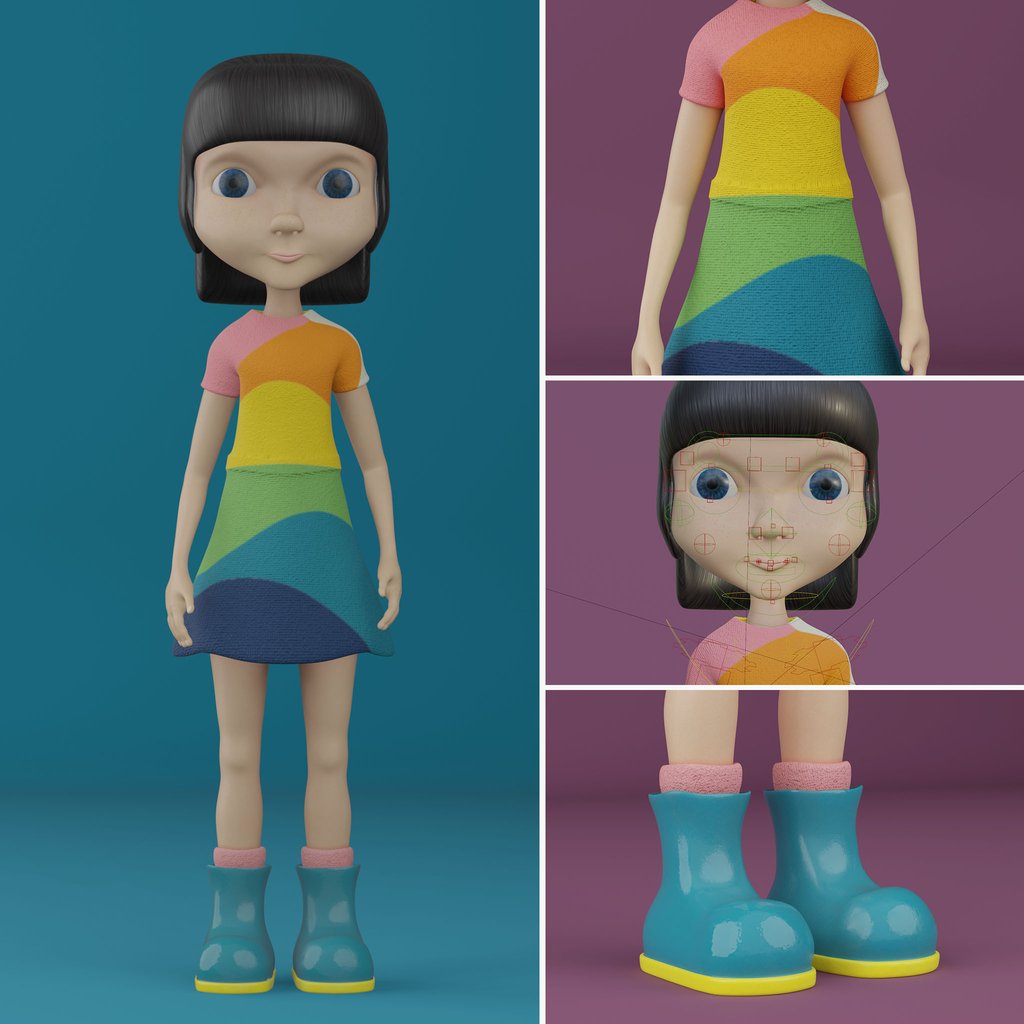 Character Abby | Full Human Bodies models | BlenderKit