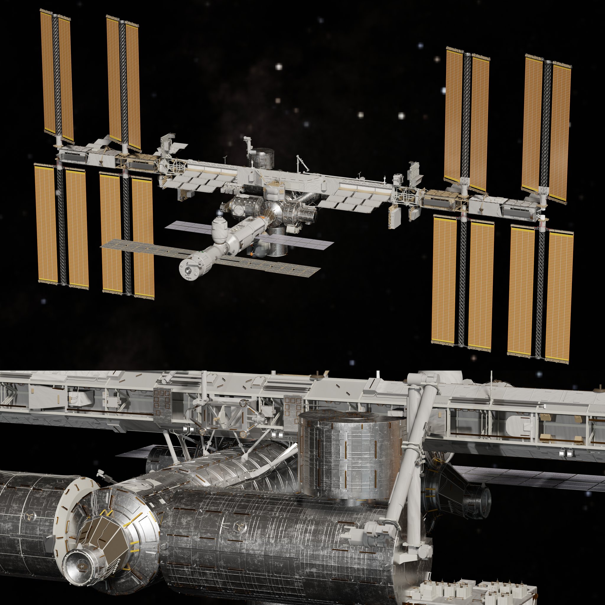 ISS (International Space Station) | Satellites models | BlenderKit
