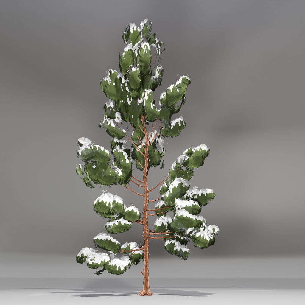 Snow Pine Toon Tree | Trees models | BlenderKit