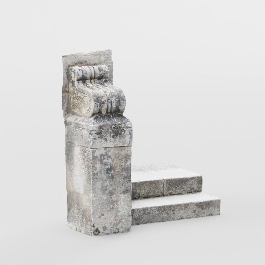 Ornate Pillar Steps | Molding / Carving models | BlenderKit