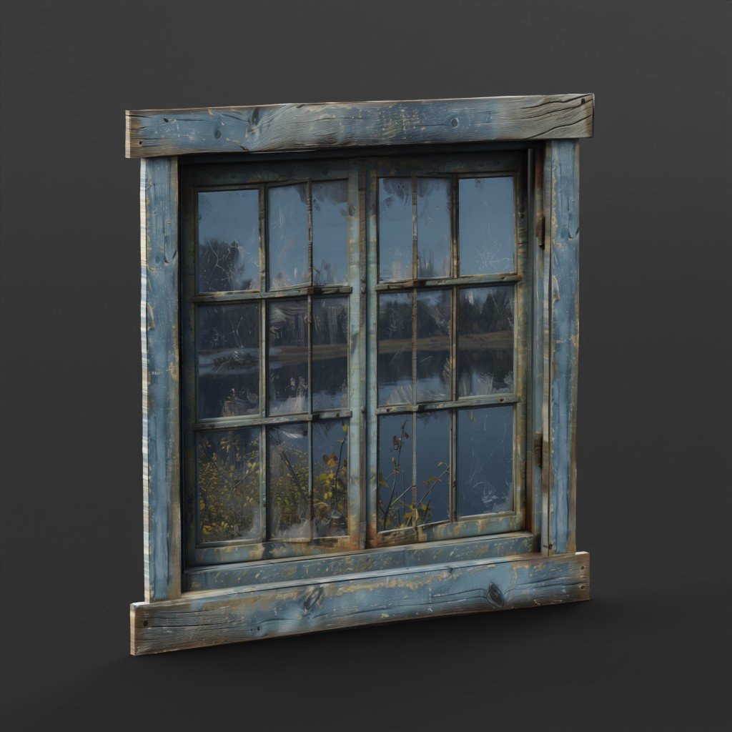 Old window - T - 110 | Windows models | BlenderKit