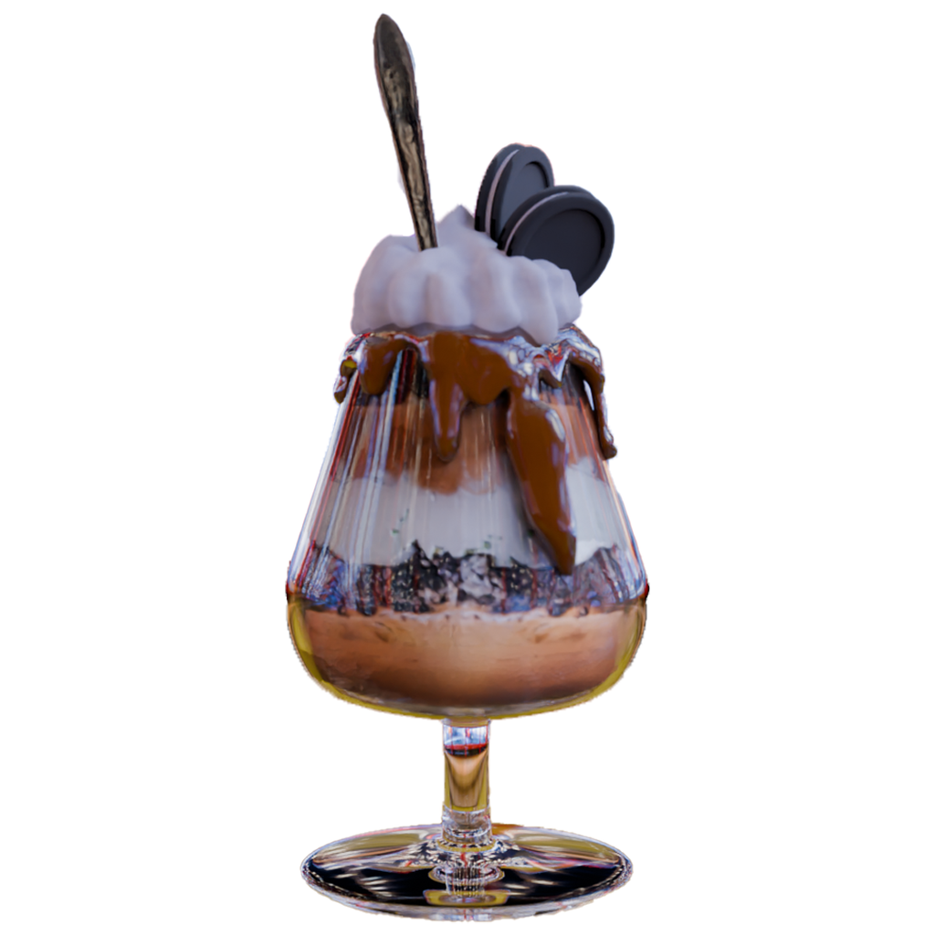Oreo Ice Cream Sundae | Food models | BlenderKit