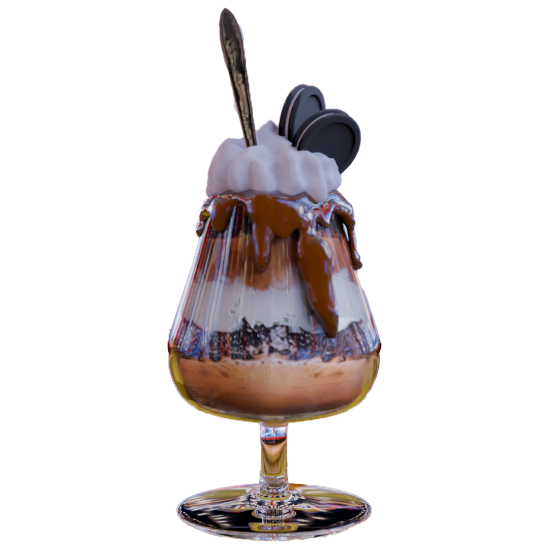 Oreo Ice Cream Sundae | Food models | BlenderKit