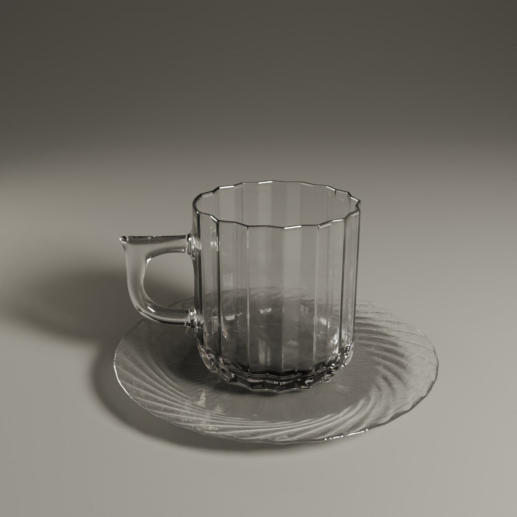 Glass and saucer | Tableware Sets models | BlenderKit