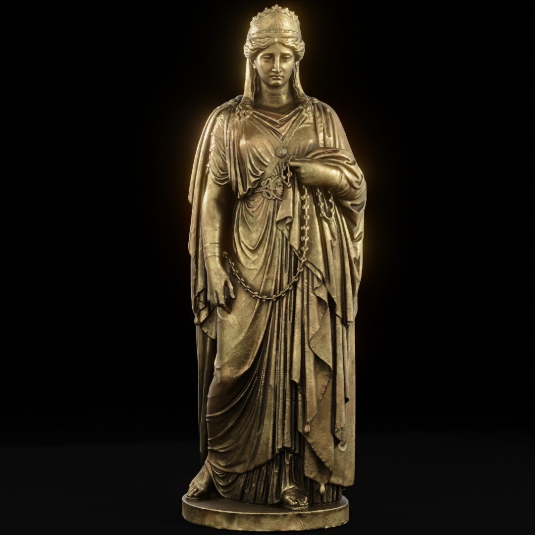 Brass Zenobia in Chains | Interior Sculptures models | BlenderKit